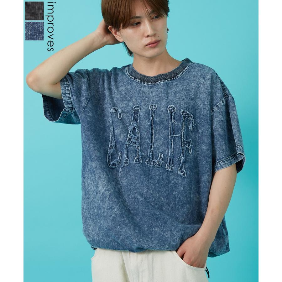 improves Tシャツ メンズ ウォシュド加工 ピグメント加工 デニム パーカー スウェット アメカジ カジュアル スケーター ストリート 古着MIX 韓国 : improves インプ ...