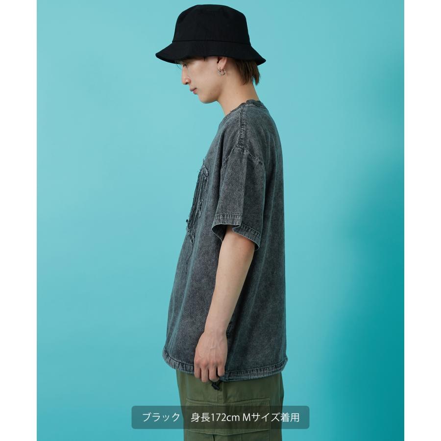 improves Tシャツ メンズ ウォシュド加工 ピグメント加工 デニム パーカー スウェット アメカジ カジュアル スケーター ストリート 古着MIX 韓国 : improves インプ ...