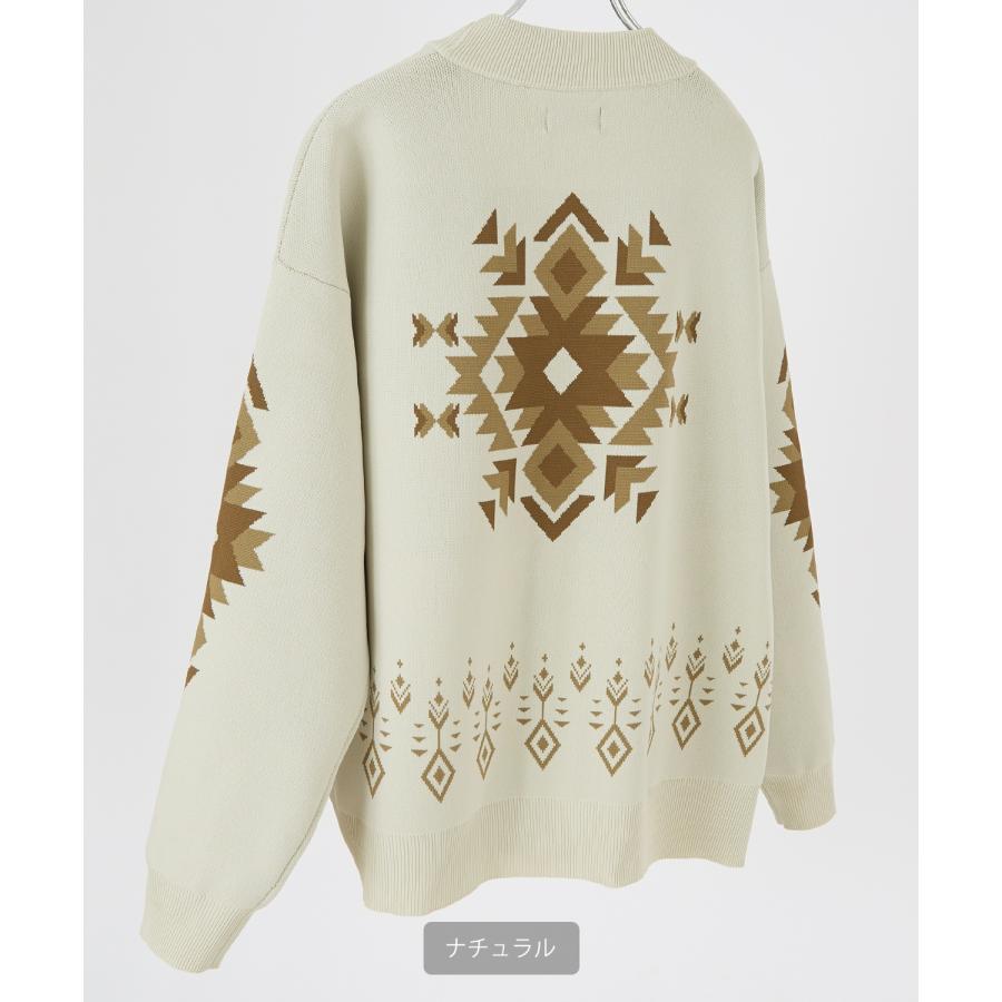 improves カーディガン メンズ NULL ヌル ネイティブ柄 ニット Vネック ビッグサイズ オーバーサイズ 大きめ アメカジ カジュアル ストリート 韓国 : improves ...