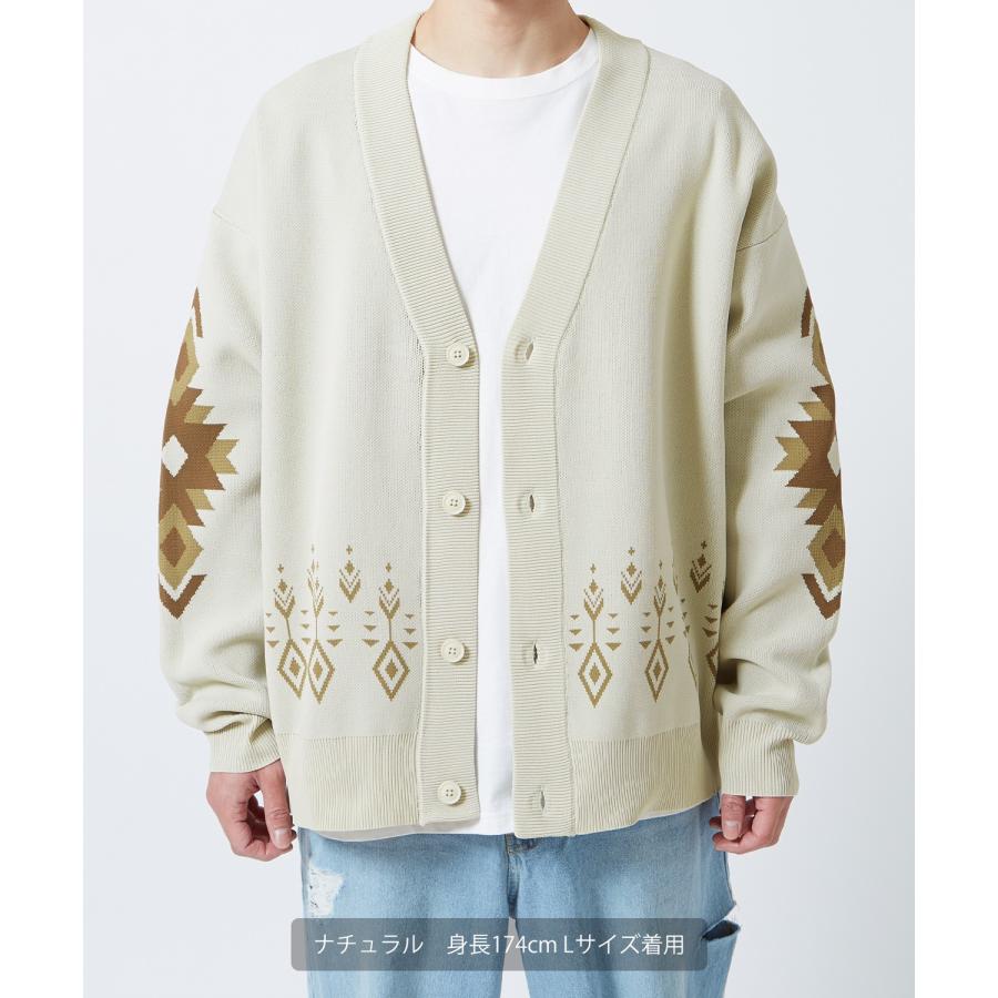 improves カーディガン メンズ NULL ヌル ネイティブ柄 ニット Vネック ビッグサイズ オーバーサイズ 大きめ アメカジ カジュアル ストリート 韓国 : improves ...