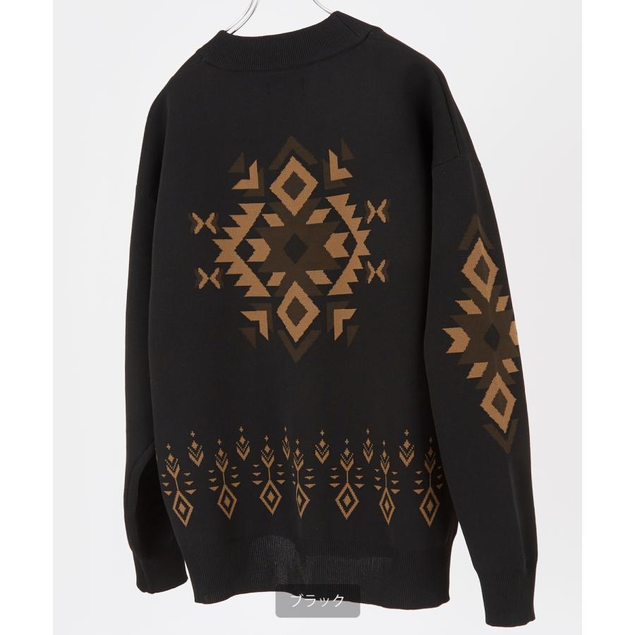 improves カーディガン メンズ NULL ヌル ネイティブ柄 ニット Vネック ビッグサイズ オーバーサイズ 大きめ アメカジ カジュアル ストリート 韓国 : improves ...