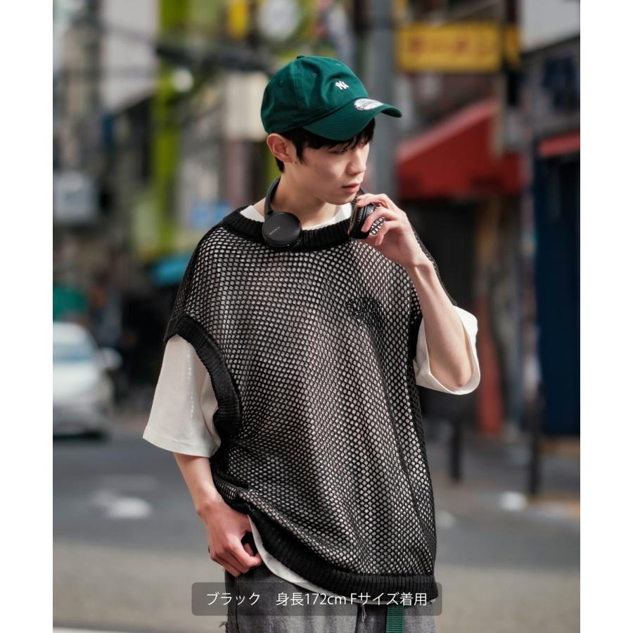 improves ベスト メンズ NULL ヌル 透かし編み レース編み メッシュ ビッグサイズ オーバーサイズ きれいめ カジュアル シンプル ノームコア ナチュラル : improves ...