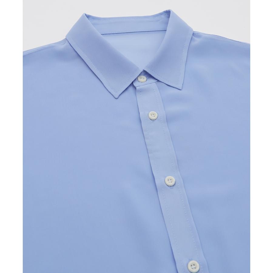 長袖シャツ メンズ NULL ヌル シアーシャツ 透け感 レギュラーカラー ビッグサイズ オーバーサイズ きれいめ カジュアル シンプル :50425:improves インプローブス ...