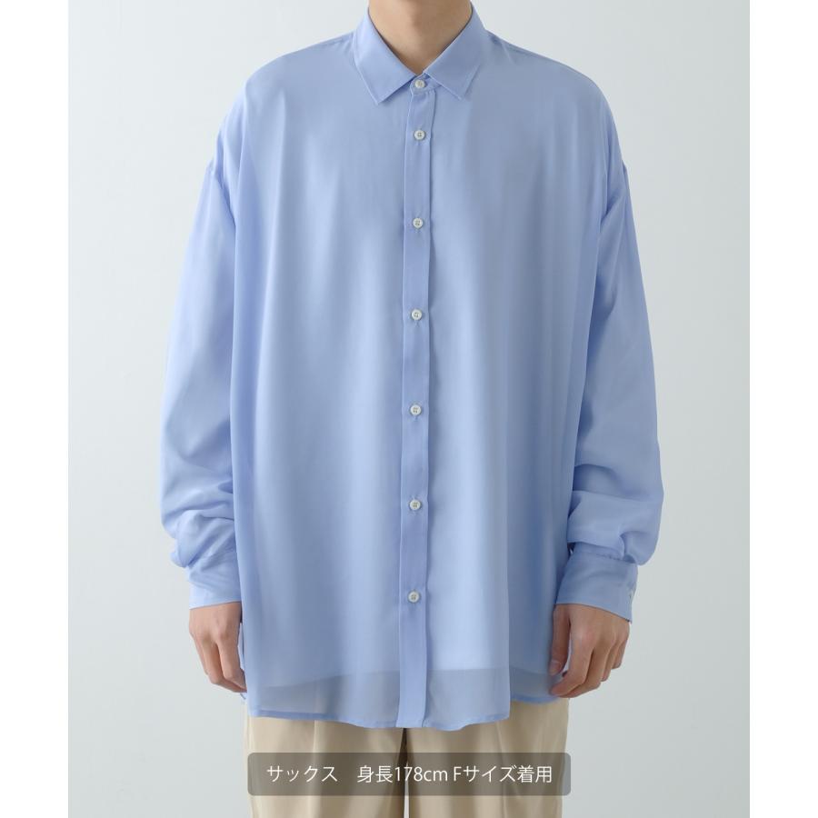 長袖シャツ メンズ NULL ヌル シアーシャツ 透け感 レギュラーカラー ビッグサイズ オーバーサイズ きれいめ カジュアル シンプル :50425:improves インプローブス ...