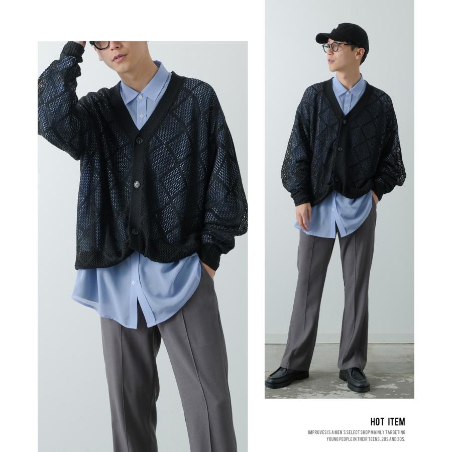 長袖シャツ メンズ NULL ヌル シアーシャツ 透け感 レギュラーカラー ビッグサイズ オーバーサイズ きれいめ カジュアル シンプル :50425:improves インプローブス ...