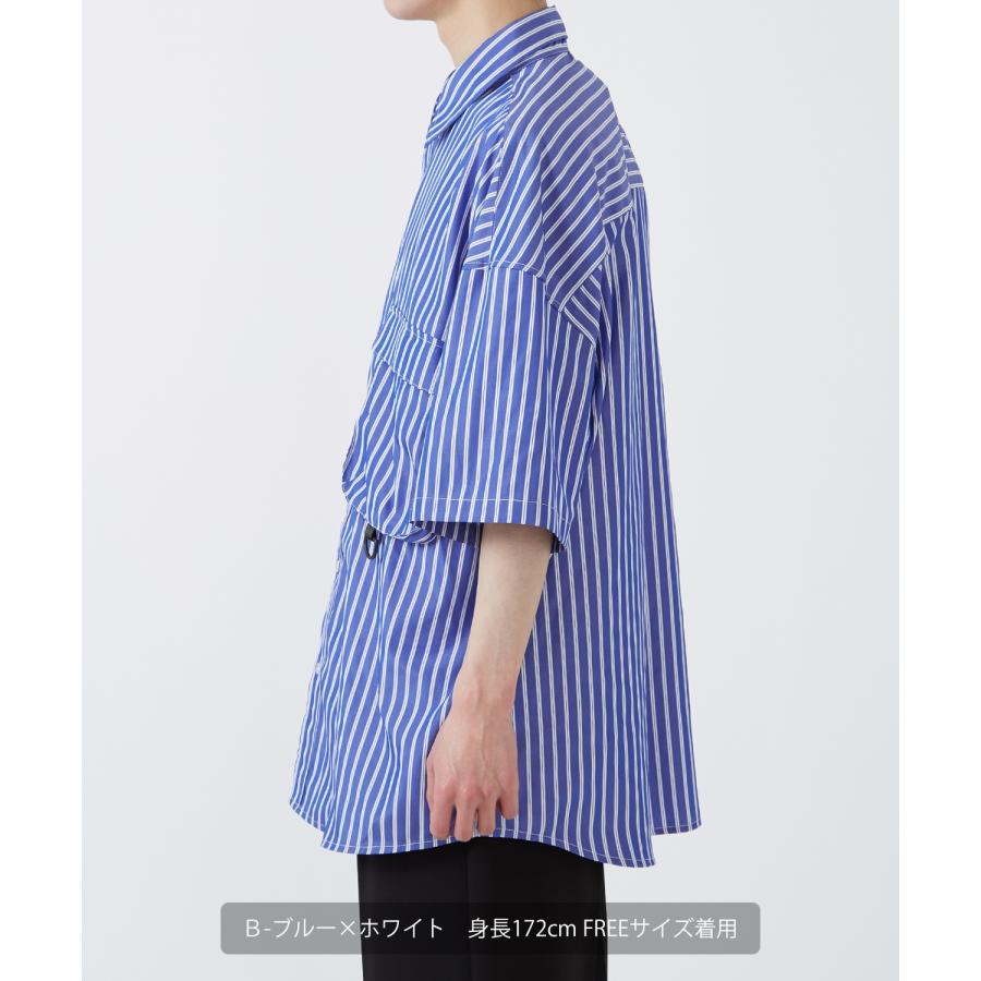 improves（インプローブス） 半袖シャツ メンズ NULL ヌル ストライプ ユーティリティー ワーク 速乾 接触冷感 イージーケア ビッグサイズ オーバーサイズ 大きめ カジュアル ...