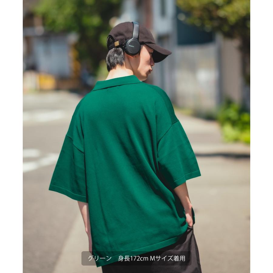 improves ポロシャツ メンズ NULL ヌル ニット ハーフジップ ZIP シャツ 半袖 無地 ビッグサイズ オーバーサイズ シンプル ベーシック 古着MIX ストリート スケーター ...