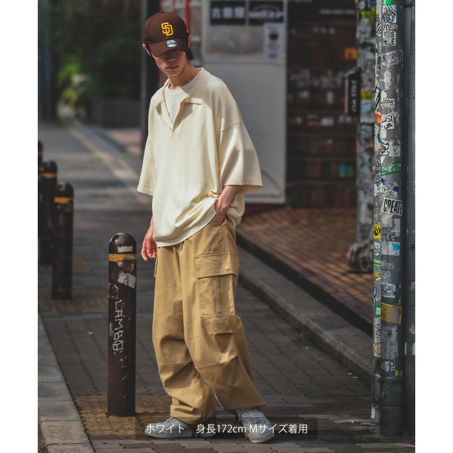 improves ポロシャツ メンズ NULL ヌル ニット スキッパー シャツ 半袖 無地 ビッグサイズ オーバーサイズ シンプル ベーシック 古着MIX アメカジ ストリート スケーター ...