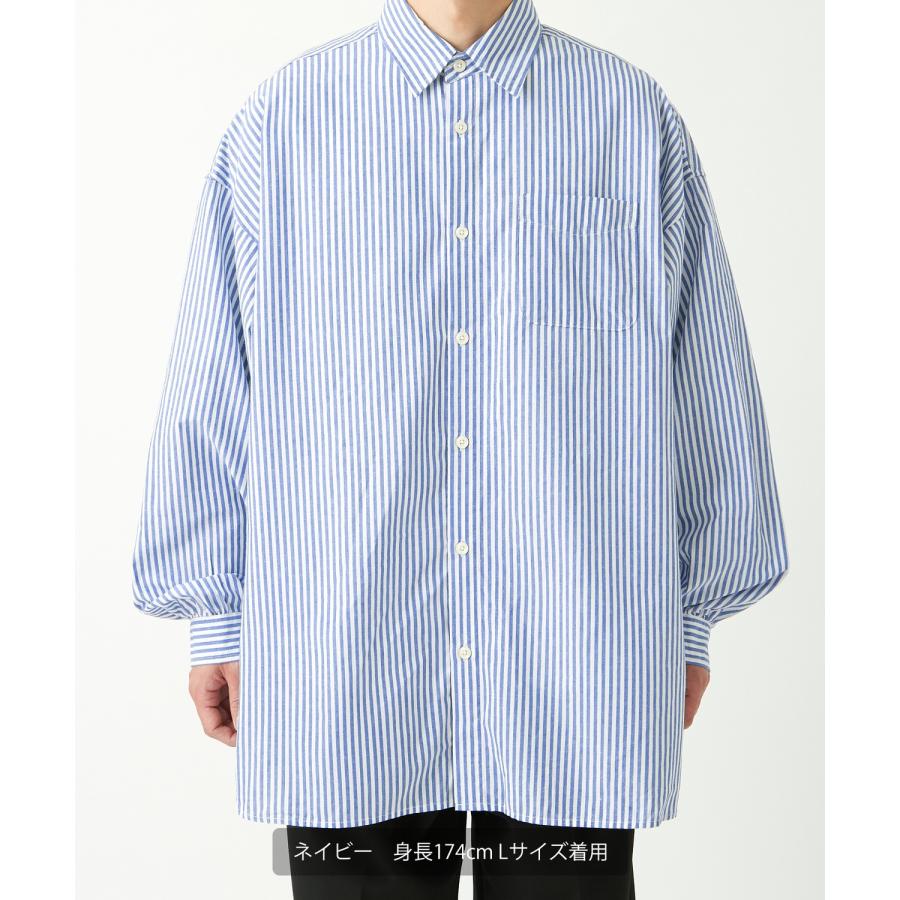 improves 長袖シャツ メンズ NULL ヌル ストライプ レギュラーカラー バルーンスリーブ シルエット オーバーサイズ ビッグサイズ ゆったり 大きいサイズ カジュアル ...