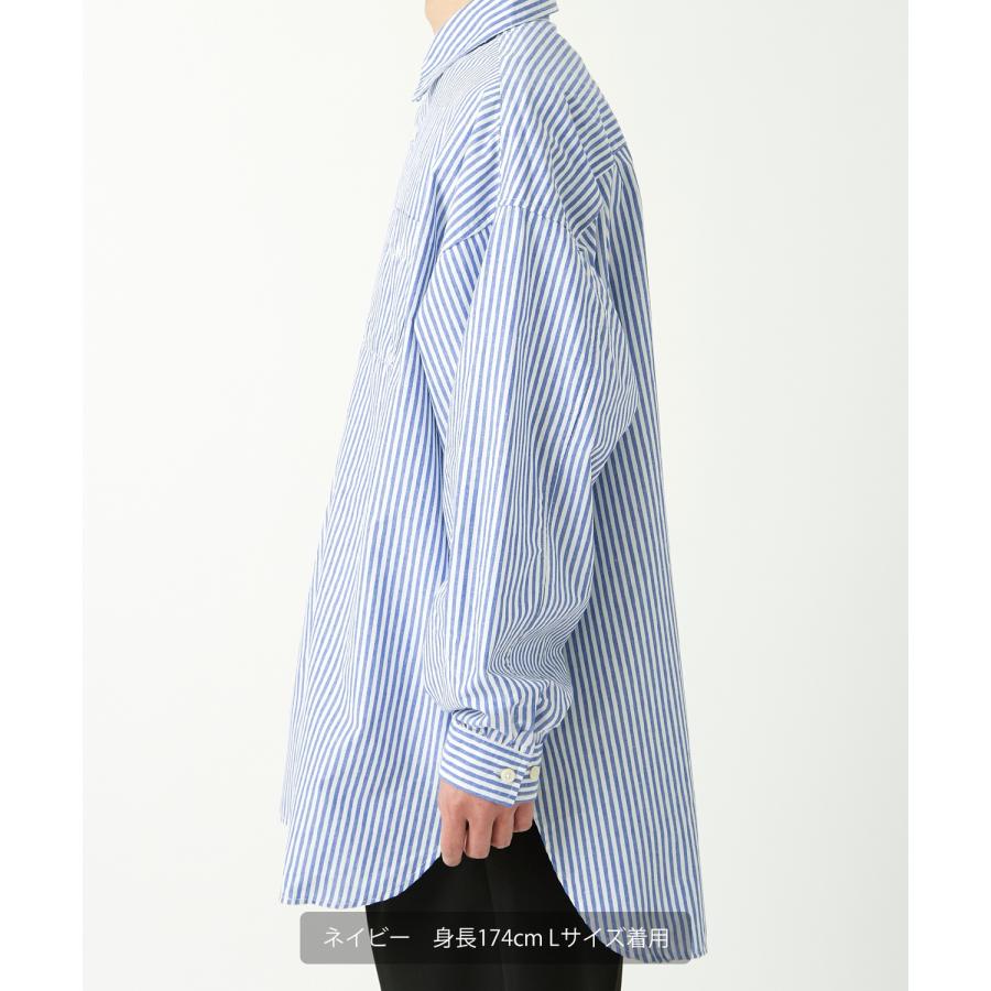 improves 長袖シャツ メンズ NULL ヌル ストライプ レギュラーカラー バルーンスリーブ シルエット オーバーサイズ ビッグサイズ ゆったり 大きいサイズ カジュアル ...