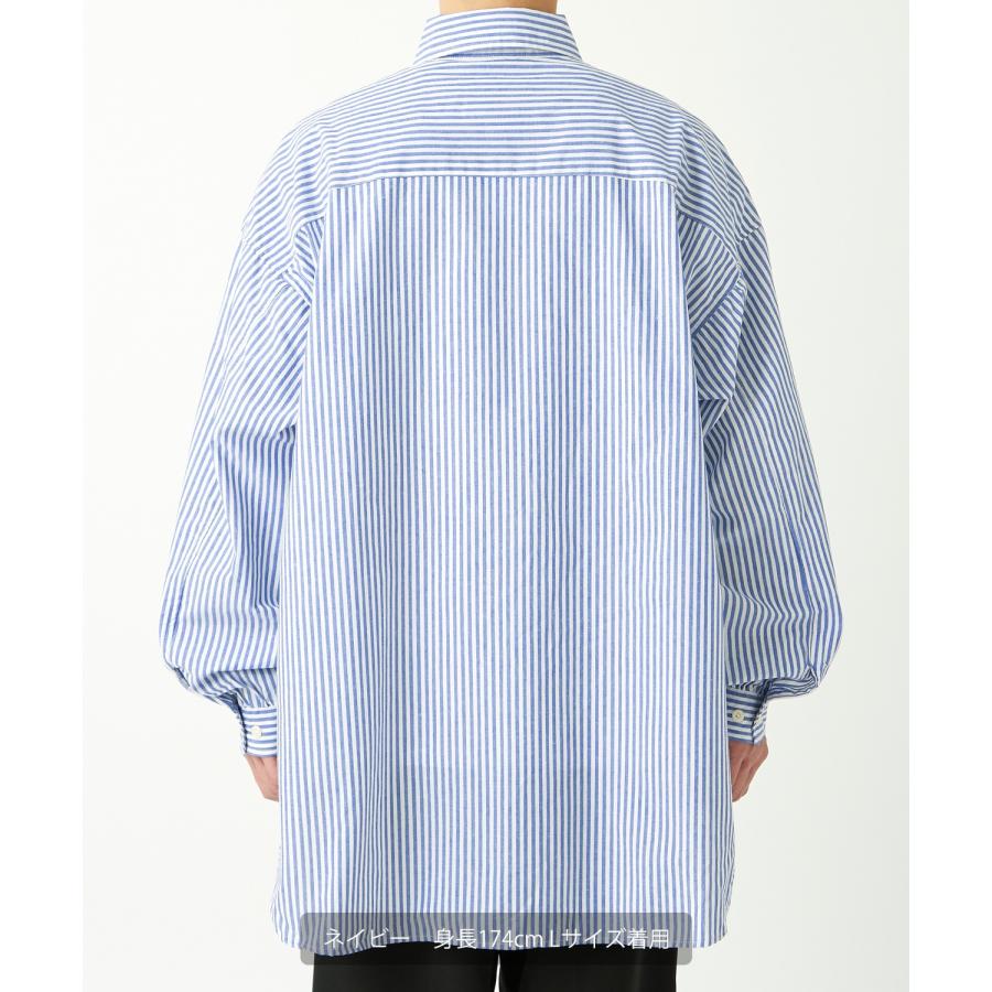 improves 長袖シャツ メンズ NULL ヌル ストライプ レギュラーカラー バルーンスリーブ シルエット オーバーサイズ ビッグサイズ ゆったり 大きいサイズ カジュアル ...