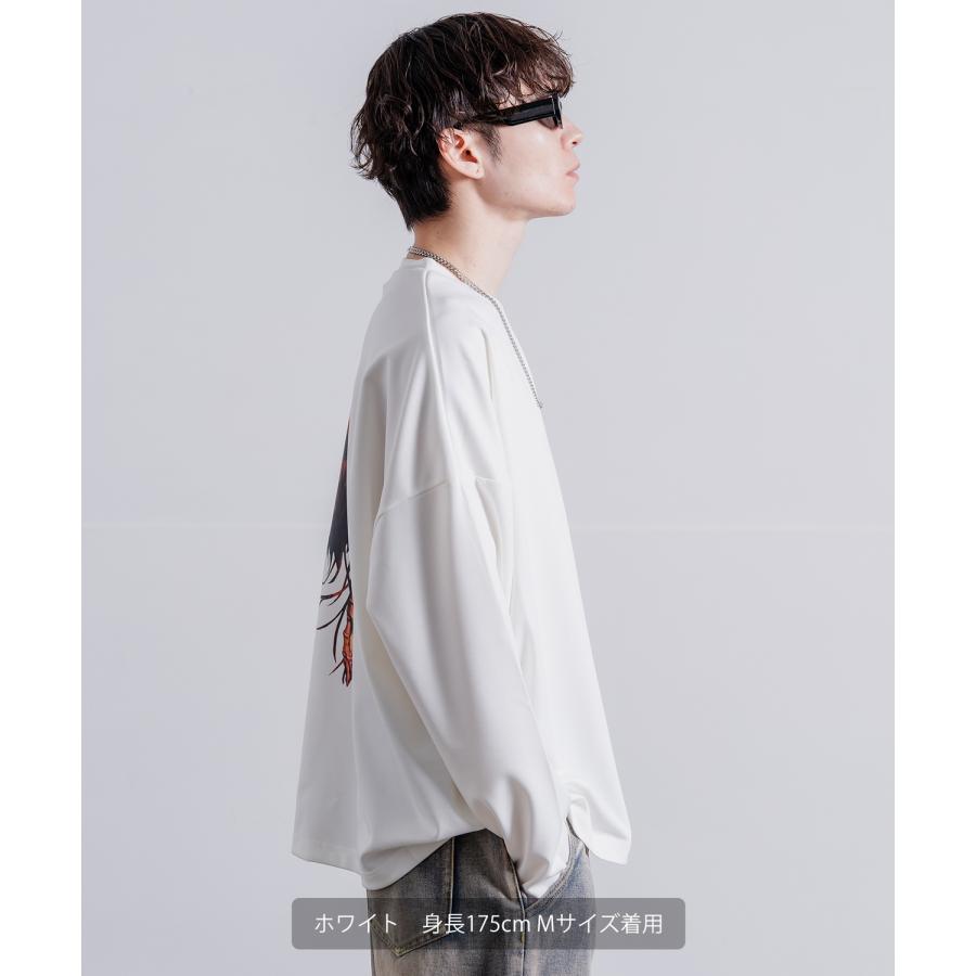 improves 長袖Tシャツ メンズ NULL ヌル ポンチ ドルマンスリーブ バックプリント カットソー ビッグサイズ オーバーサイズ 大きめ カジュアル ナチュラル モード 韓国 ...