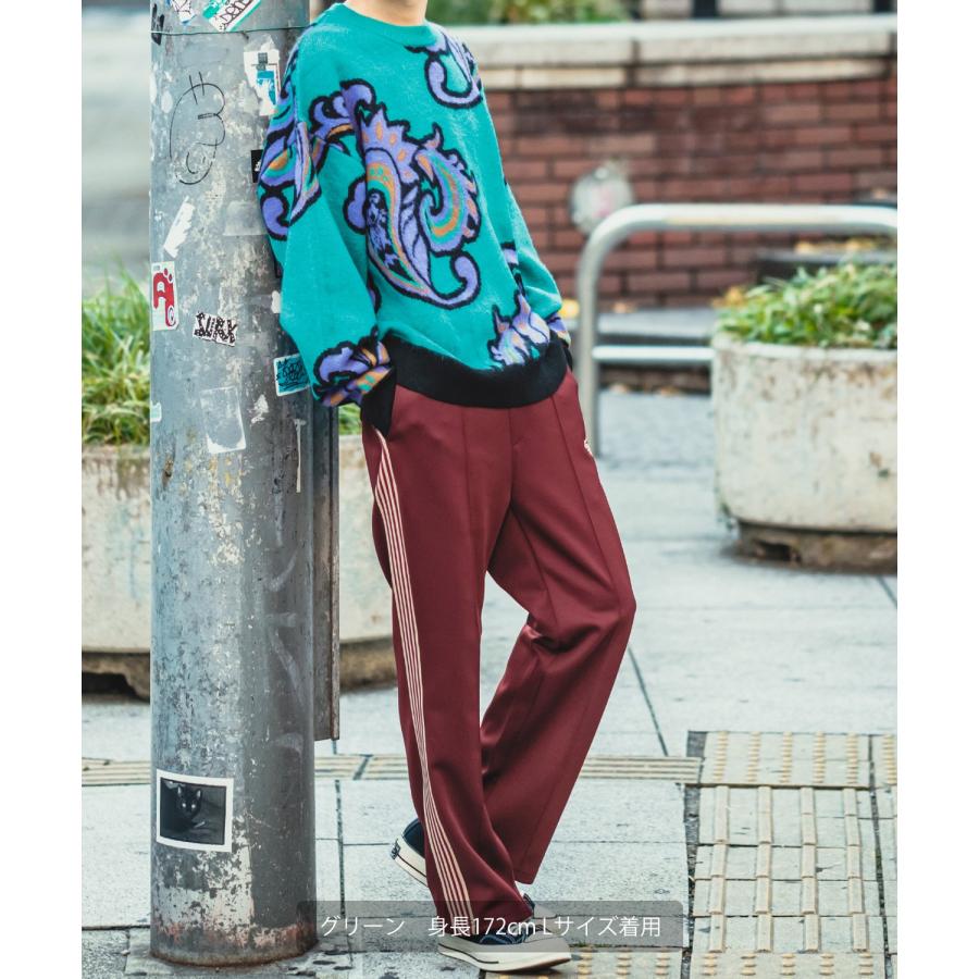 ニット セーター メンズ SIDEWAY STANCE サイドウェイスタンス モヘアタッチ 総柄 ダマスク柄 オーバーサイズ 大きめ アメカジ スケーター ストリート 韓国 : 70088 ...