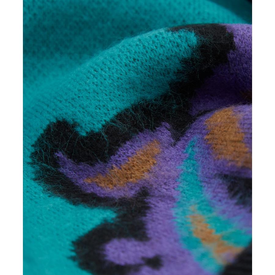 ニット セーター メンズ SIDEWAY STANCE サイドウェイスタンス モヘアタッチ 総柄 ダマスク柄 オーバーサイズ 大きめ アメカジ スケーター ストリート 韓国 : 70088 ...