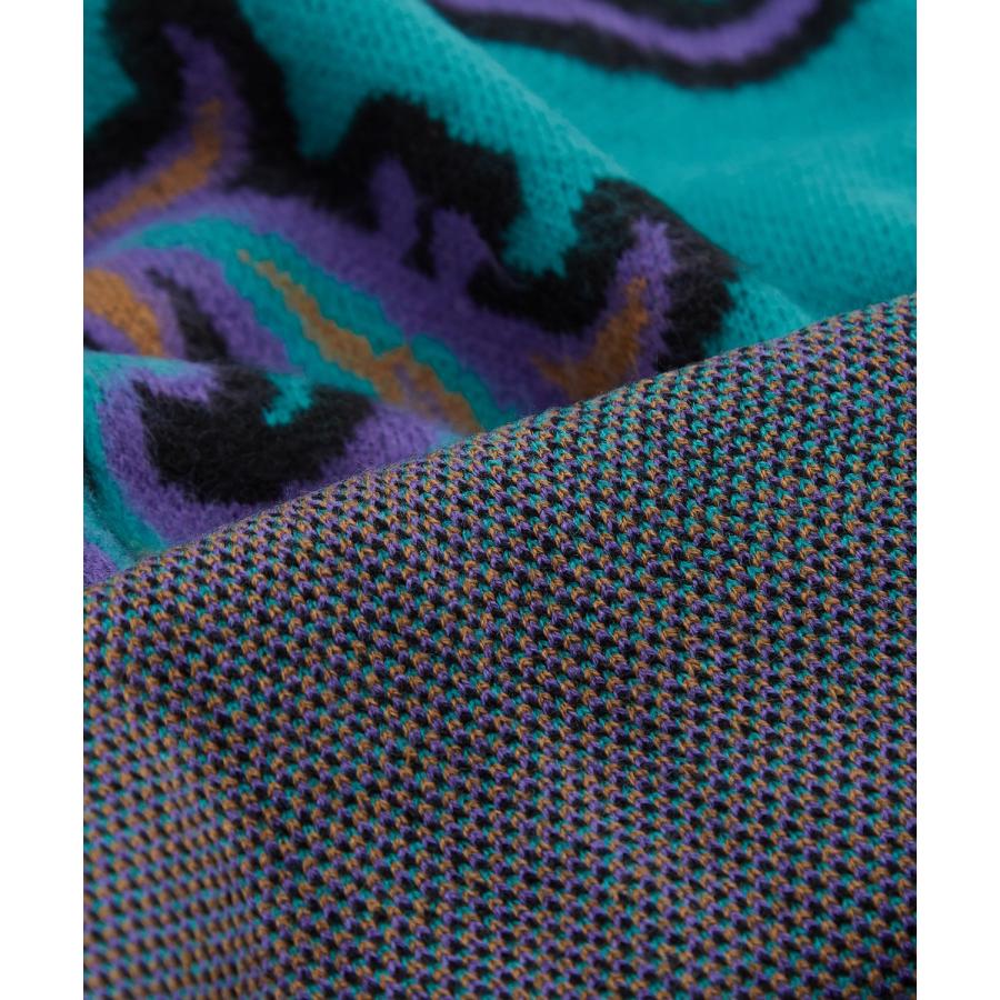 ニット セーター メンズ SIDEWAY STANCE サイドウェイスタンス モヘアタッチ 総柄 ダマスク柄 オーバーサイズ 大きめ アメカジ スケーター ストリート 韓国 : 70088 ...