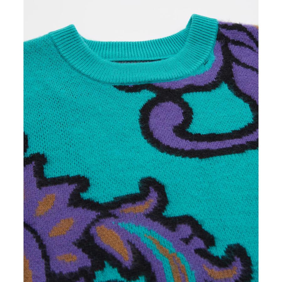 ニット セーター メンズ SIDEWAY STANCE サイドウェイスタンス モヘアタッチ 総柄 ダマスク柄 オーバーサイズ 大きめ アメカジ スケーター ストリート 韓国 : 70088 ...