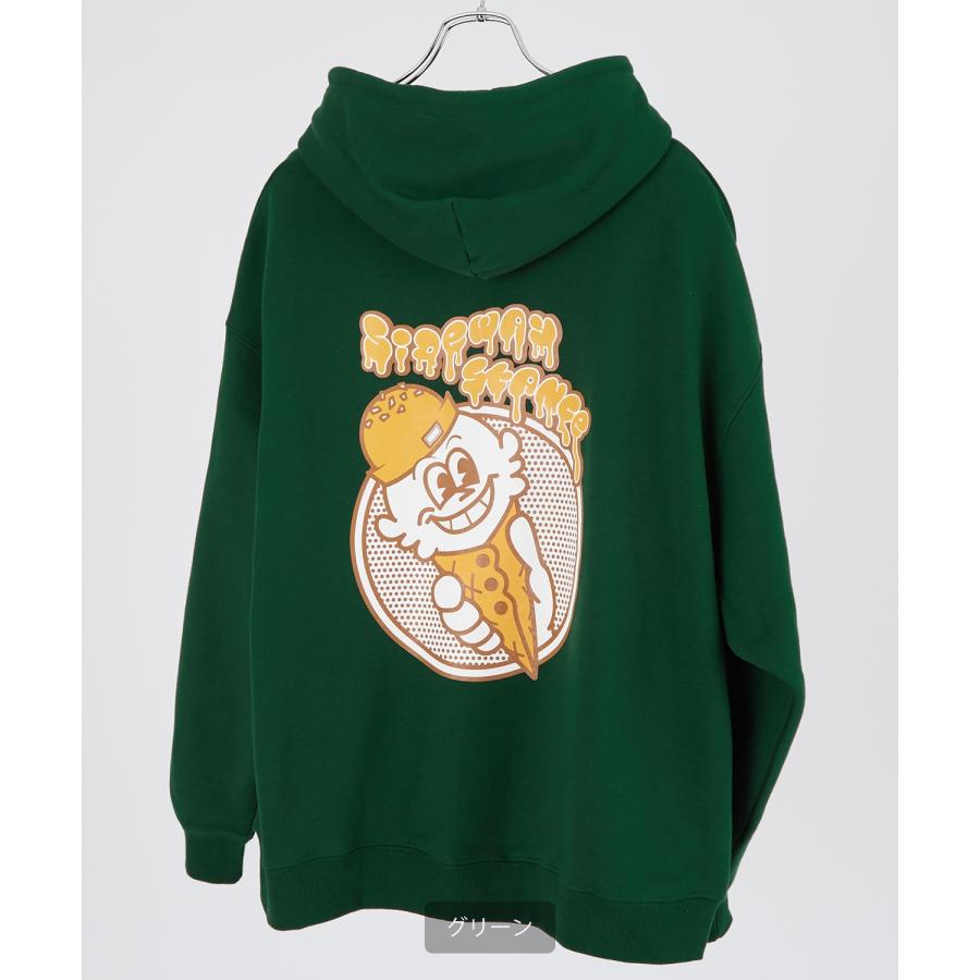 パーカー メンズ SIDEWAY STANCE サイドウェイスタンス オリジナルプリント グラフィック スウェット スエット アイスクリーム マスコット オーバーサイズ : 70093 ...