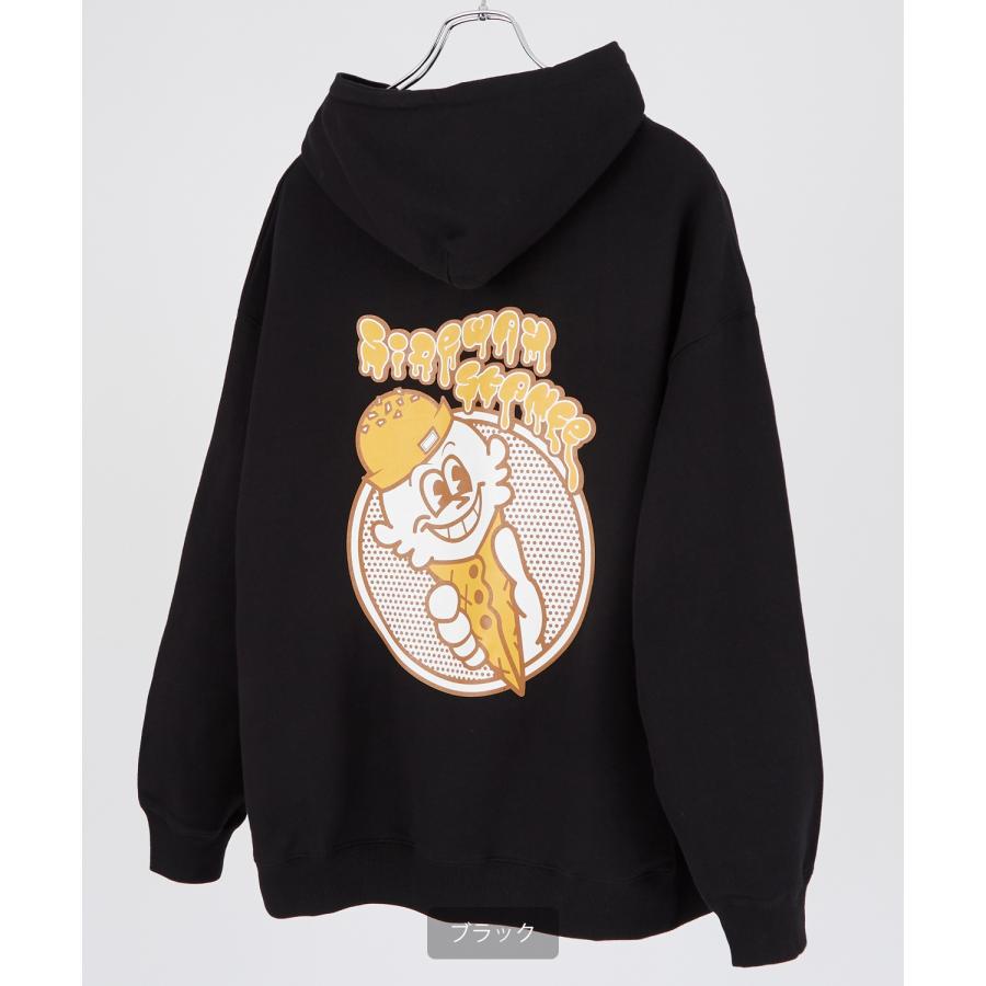 パーカー メンズ SIDEWAY STANCE サイドウェイスタンス オリジナルプリント グラフィック スウェット スエット アイスクリーム マスコット オーバーサイズ : 70093 ...