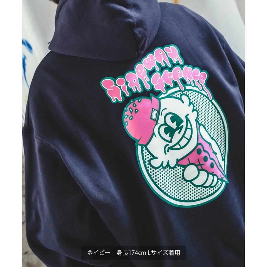 パーカー メンズ SIDEWAY STANCE サイドウェイスタンス オリジナルプリント グラフィック スウェット スエット アイスクリーム マスコット オーバーサイズ : 70093 ...