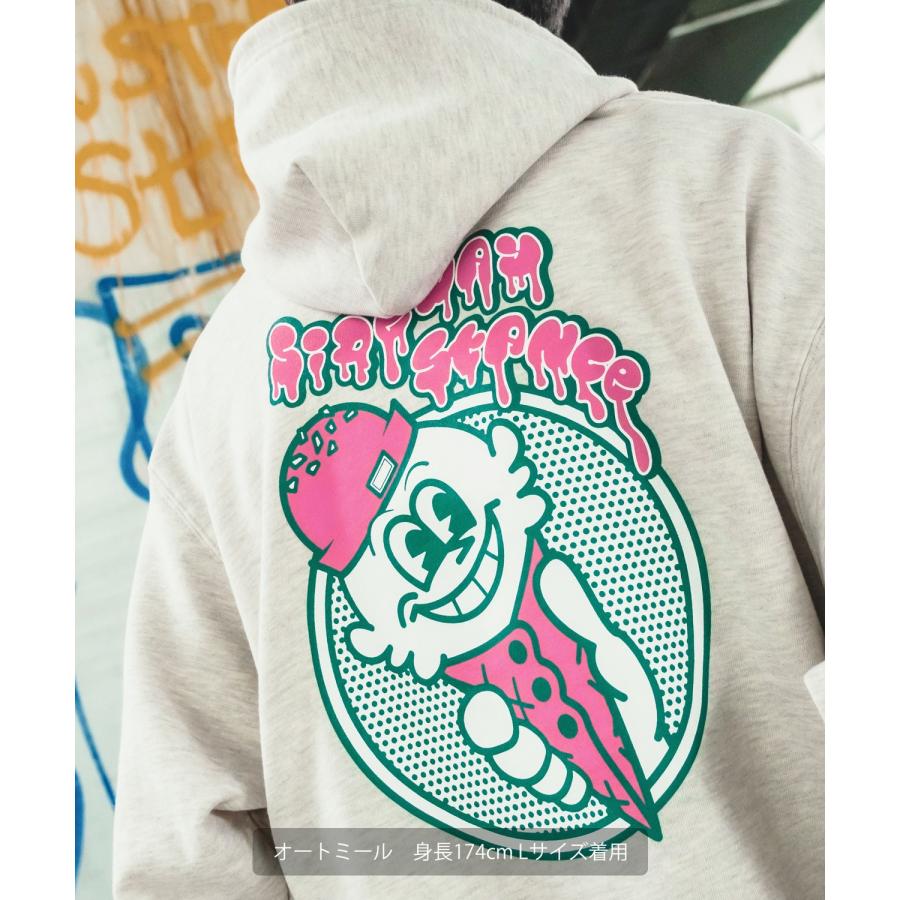 パーカー メンズ SIDEWAY STANCE サイドウェイスタンス オリジナルプリント グラフィック スウェット スエット アイスクリーム マスコット オーバーサイズ : 70093 ...