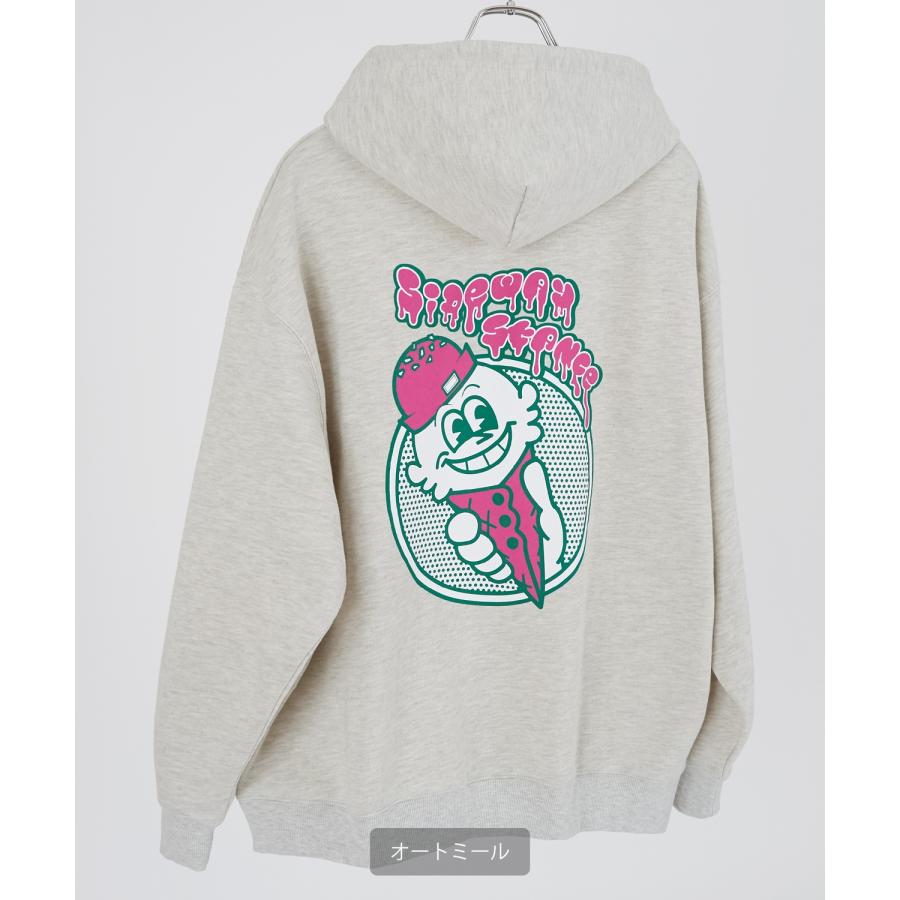 パーカー メンズ SIDEWAY STANCE サイドウェイスタンス オリジナルプリント グラフィック スウェット スエット アイスクリーム マスコット オーバーサイズ : 70093 ...