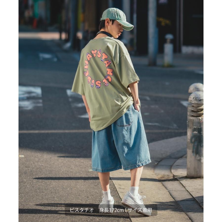 improves 半袖Tシャツ メンズ SIDEWAY STANCE サイドウェイスタンス オリジナルプリント グラフィック カットソー もふもふ ロゴ オーバーサイズ 大きめ ...