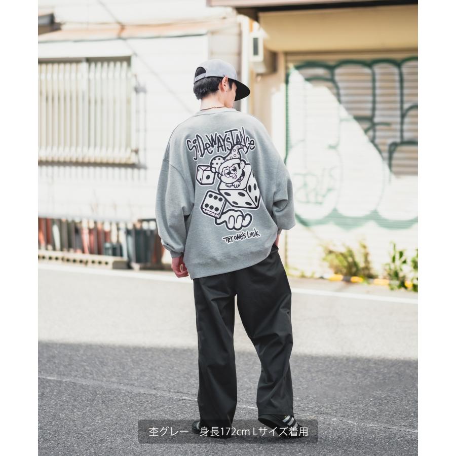 トレーナー メンズ SIDEWAY STANCE サイドウェイスタンス オリジナルプリント グラフィック スウェット ダイス サイコロ オーバーサイズ アメカジ カジュアル :70170 ...