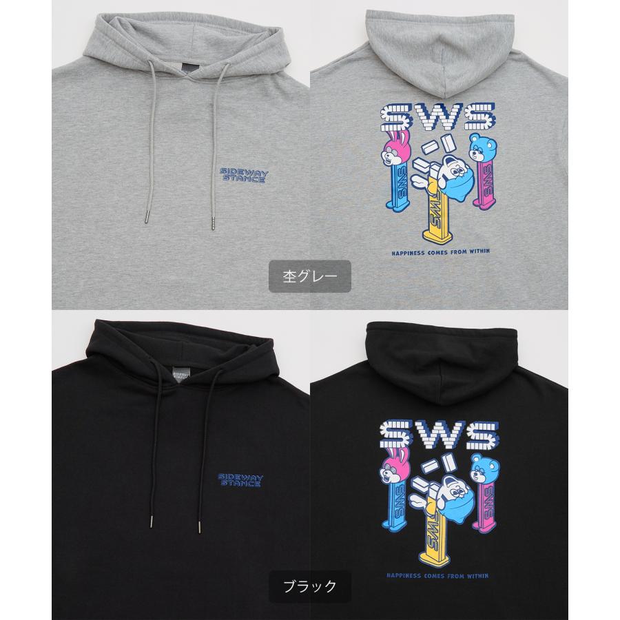 パーカー メンズ SIDEWAY STANCE サイドウェイスタンス オリジナルプリント グラフィック スウェット キャンディトイ オーバーサイズ アメカジ カジュアル :70176 ...