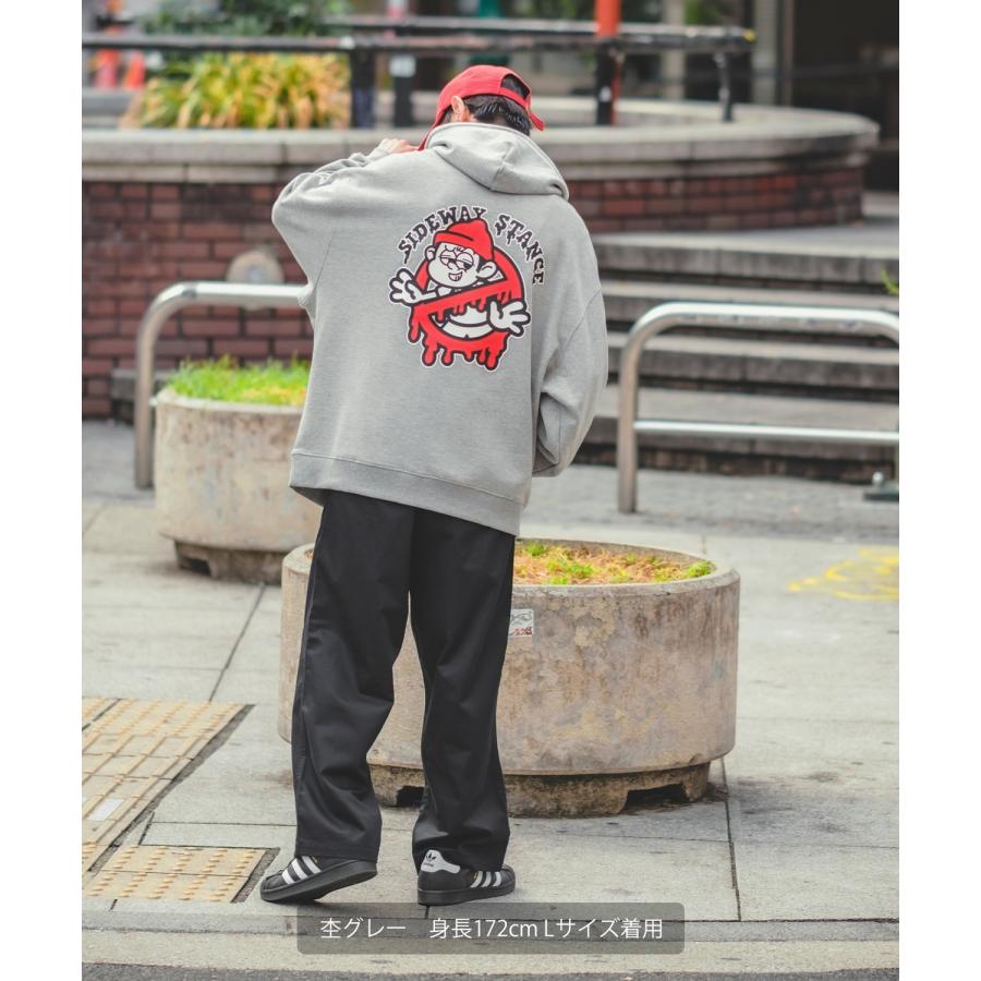 パーカー メンズ SIDEWAY STANCE サイドウェイスタンス オリジナルプリント グラフィック スウェット バスターズ オーバーサイズ アメカジ カジュアル :70177 ...