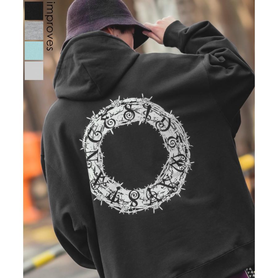 improves パーカー メンズ SIDEWAY STANCE サイドウェイスタンス オリジナルプリント グラフィック スウェット サークルワイヤー オーバーサイズ アメカジ カジュアル ...