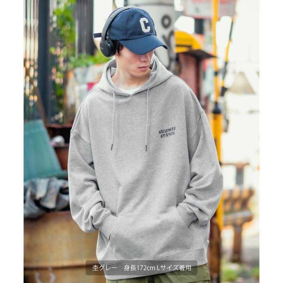 パーカー メンズ SIDEWAY STANCE サイドウェイスタンス オリジナルプリント グラフィック スウェット サークルワイヤー オーバーサイズ アメカジ カジュアル :70178 ...