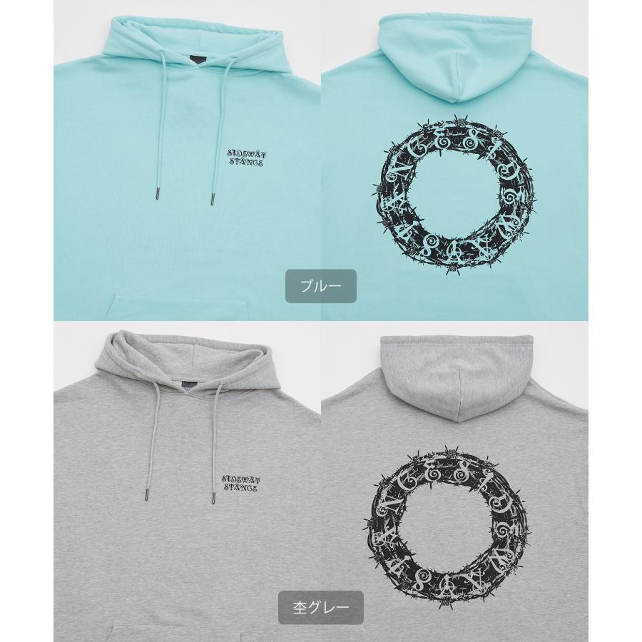 improves パーカー メンズ SIDEWAY STANCE サイドウェイスタンス オリジナルプリント グラフィック スウェット サークルワイヤー オーバーサイズ アメカジ カジュアル ...