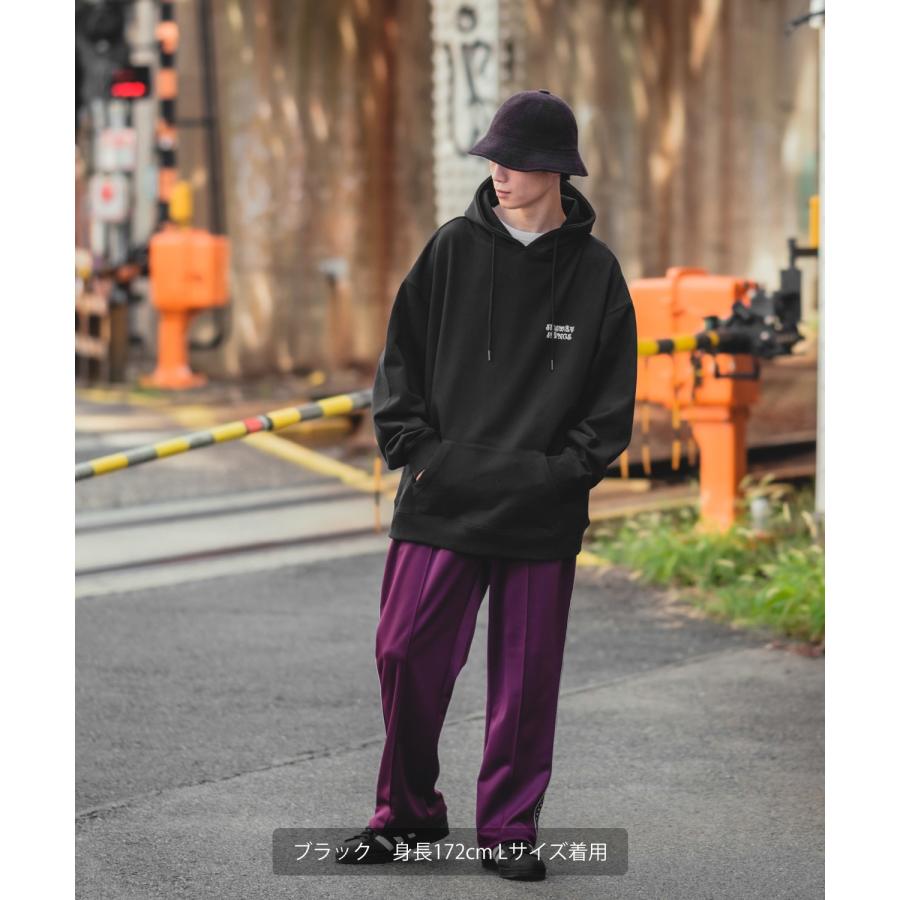 パーカー メンズ SIDEWAY STANCE サイドウェイスタンス オリジナルプリント グラフィック スウェット サークルワイヤー オーバーサイズ アメカジ カジュアル :70178 ...