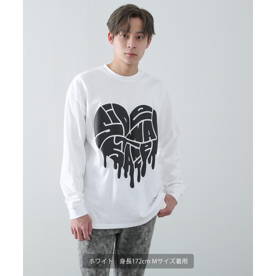 improves 長袖Tシャツ メンズ SIDEWAY STANCE サイドウェイスタンス オリジナルプリント 発泡ハート グラフィック ロンT 大きめ アメカジ スケーター ストリート ...