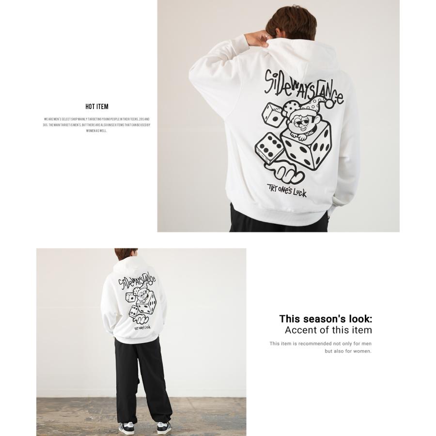 パーカー メンズ SIDEWAY STANCE サイドウェイスタンス オリジナルプリント グラフィック スウェット ダイス タギング オーバー ...