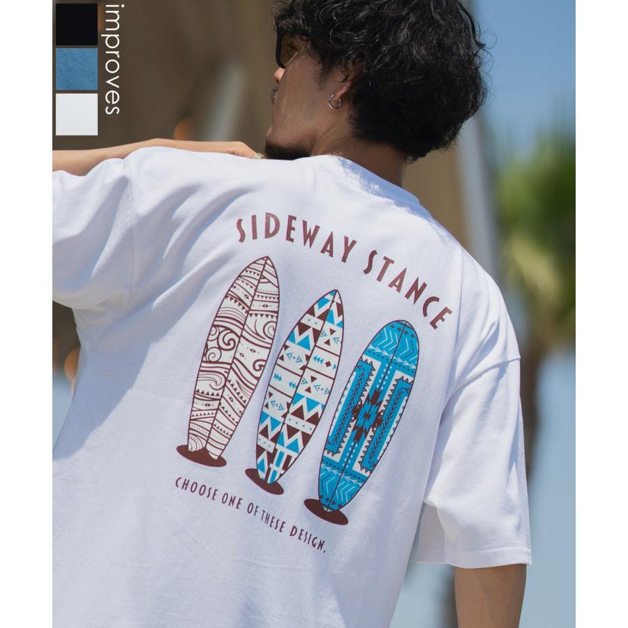 improves 半袖Tシャツ メンズ SIDEWAY STANCE サイドウェイスタンス オリジナルプリント サーフボード グラフィック カットソー アメカジ スケーター サーフ 西海岸 ...