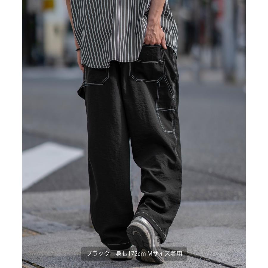 ペインターパンツ メンズ SIDEWAY STANCE サイドウェイスタンス ポリワッシャー ワイド イージーパンツ フルレングス カジュアル スケーター ストリート :70325 ...