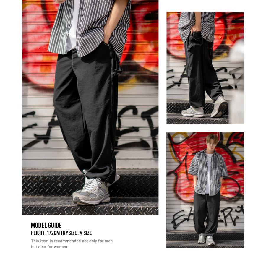 improves ペインターパンツ メンズ SIDEWAY STANCE サイドウェイスタンス ポリワッシャー ワイド イージーパンツ フルレングス カジュアル スケーター ストリート ...