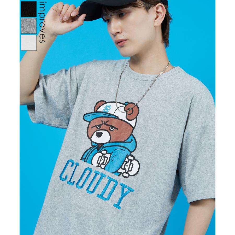 improves Tシャツ メンズ SIDEWAY STANCE サイドウェイスタンス パイル地 半袖カットソー プリント 刺しゅう アメカジ カジュアル スケーター ストリート 古着MIX ...