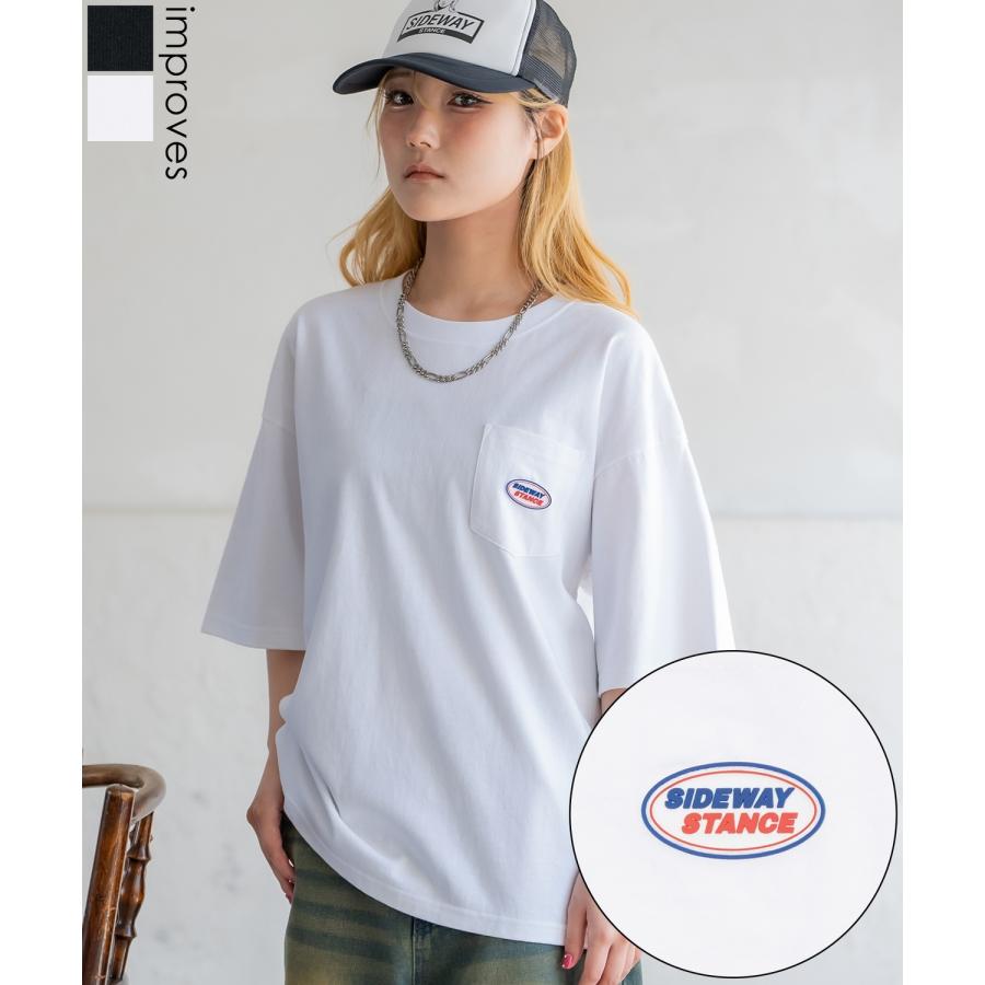 improves 半袖Tシャツ メンズ SIDEWAY STANCE サイドウェイスタンス オーバル シリコンワッペン ポケット ロンT カットソー ストリート アメカジ 古着 ...