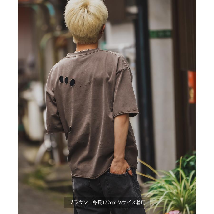 improves Tシャツ メンズ SIDEWAY STANCE サイドウェイスタンス 半袖 カットソー ダメージ ロゴ 刺しゅう グランジ アメカジ カジュアル Y2K ストリート 古着 ...