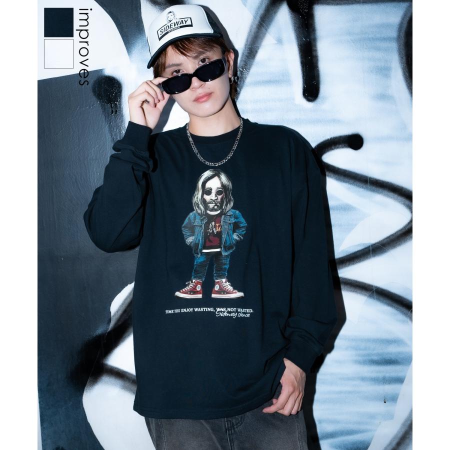 improves（インプローブス） 長袖Tシャツ メンズ SIDEWAY STANCE サイドウェイスタンス オリジナルプリント グラフィック ロンT カットソー アメカジ カジュアル Y2K ...