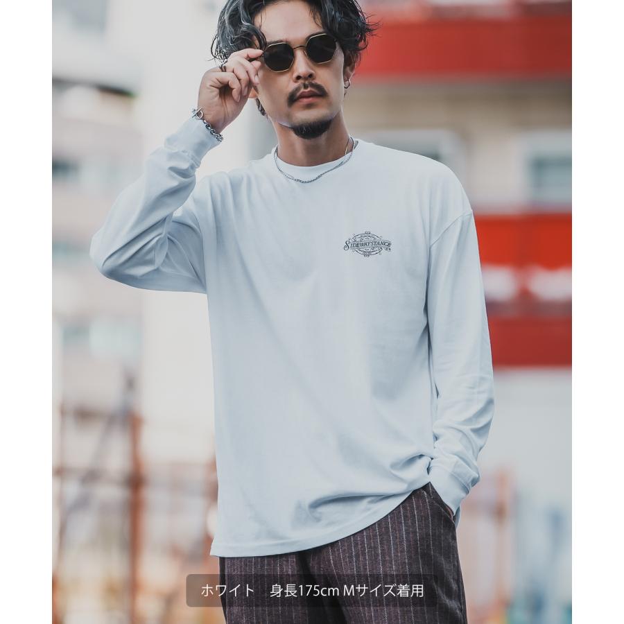 improves 長袖Tシャツ メンズ SIDEWAY STANCE サイドウェイスタンス ロンT カットソー ラベルロゴ アメカジ カジュアル Y2K ストリート 90s レトロ 韓国 ...