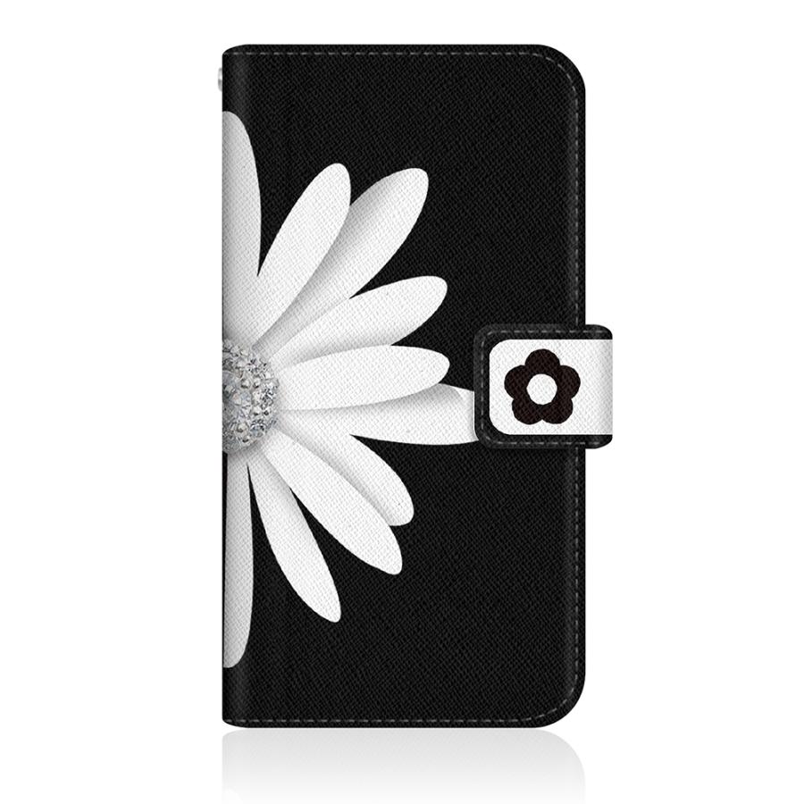 HUAWEI P40 Pro 5G (ELS-NX9) オリジナルデザイン 【 モノトーン B&W ビッグ フラワー ダイアリー ...