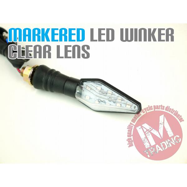 MT25 MT03 Z250 VTR250 CRF250L WR250R CBR250R YZF-R25 Ninja250 GSR250 LEDウインカーブルーマーカー付C 1台分 クリア ...