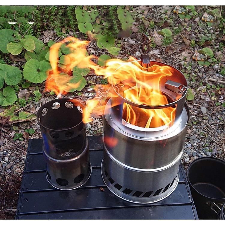 ウッドストーブ 大型 キャンプストーブ 焚火台 約φ19×h30cm ストーブ 軽量 コンパクト 二次燃焼 持ち運び便利 ステンレス 五徳 熱効率 シルバー : p210547702f99 ...