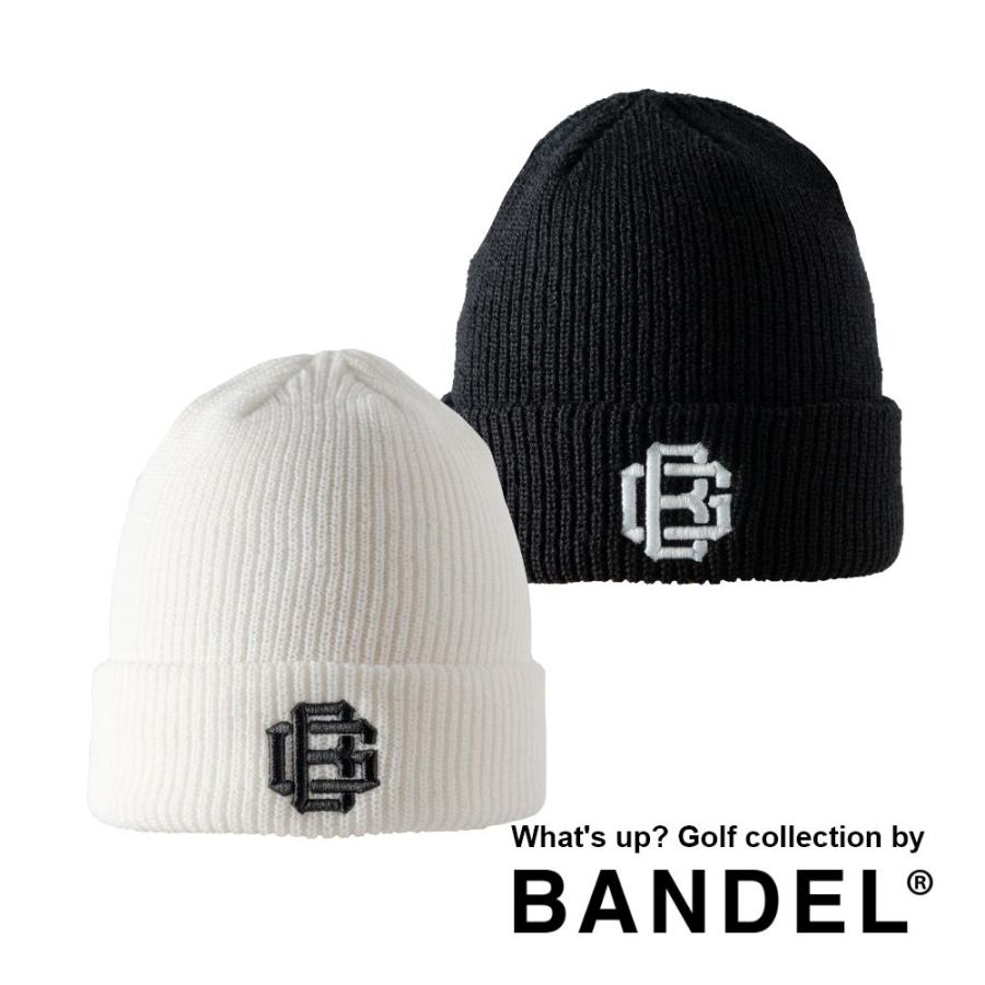 BANDEL バンデル ビーニー ニット帽 ブラック ホワイト 黒 白 刺繍 ロゴ BG LOGO BEANIE BG-BGBN ...