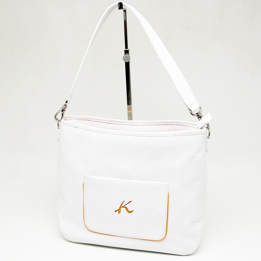 Kitamura 中古品 キタムラ ショルダーバッグ ホワイト オレンジ レザー Kマーク 斜め掛け 2Way Y-1150 : 稲毛質店 ヤフー店 - 通販 - Yahoo!ショッピング