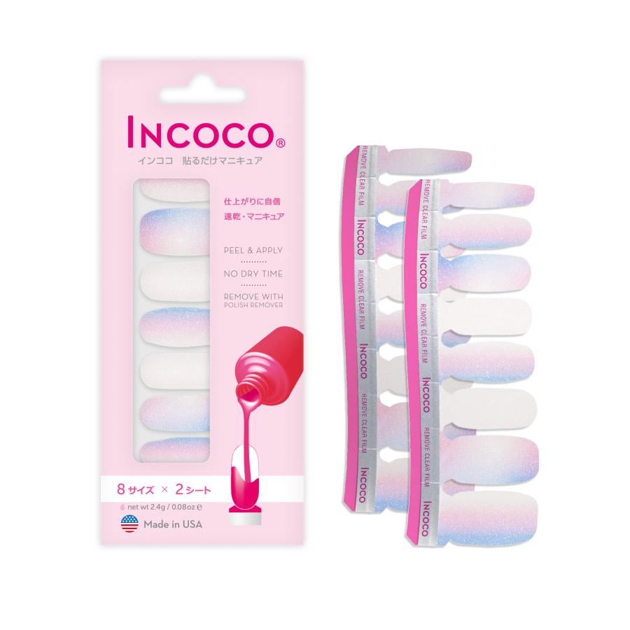 INCOCO（インココ） ネイルシール 貼るだけ 簡単 硬化なし シアー マニキュア ブルー ピンク 柄 ペディ 貼るだけ ネイル セルフ キラキラ : INCOCO(インココ)Yahoo!店 ...