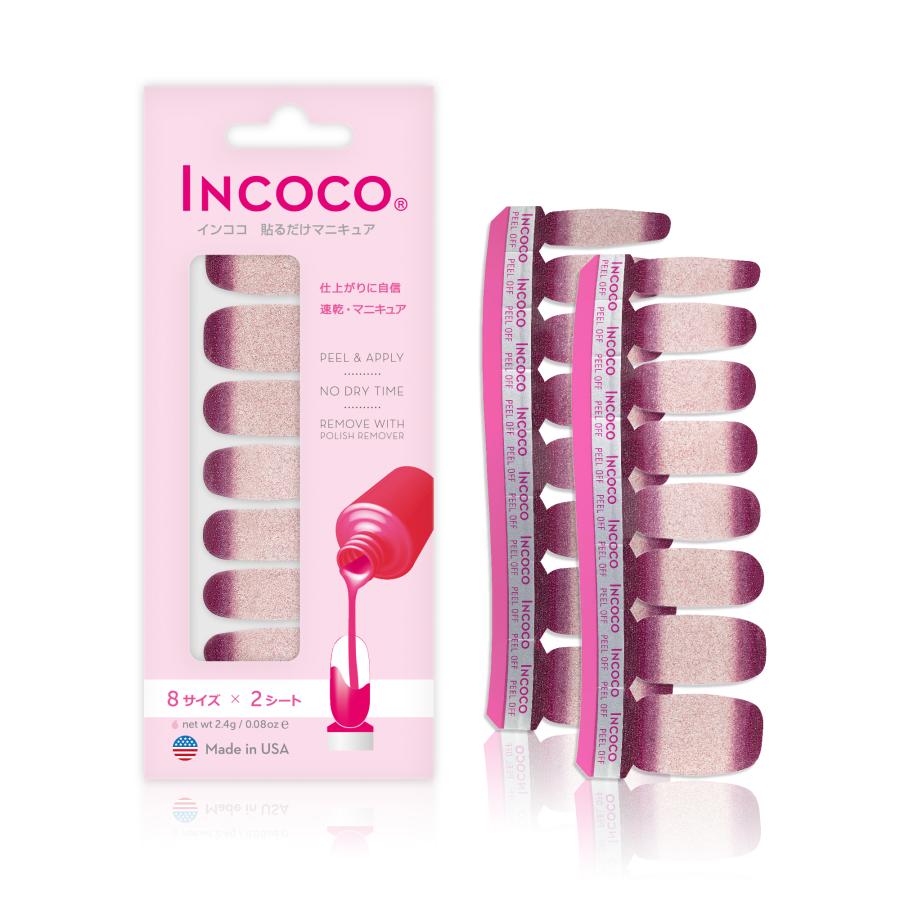 INCOCO（インココ） ネイルシール セット 貼るだけ 簡単 ラメ ピンク マニキュア 貼る ネイル ペディキュア セルフ 簡単 貼るだけ ...